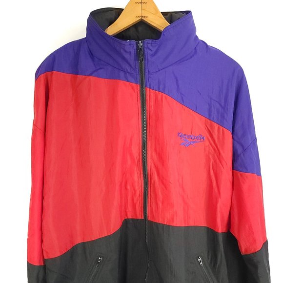 Reebok | Jackets & Coats | Vintage Reebok Jacket Mens Large Purple Red ...